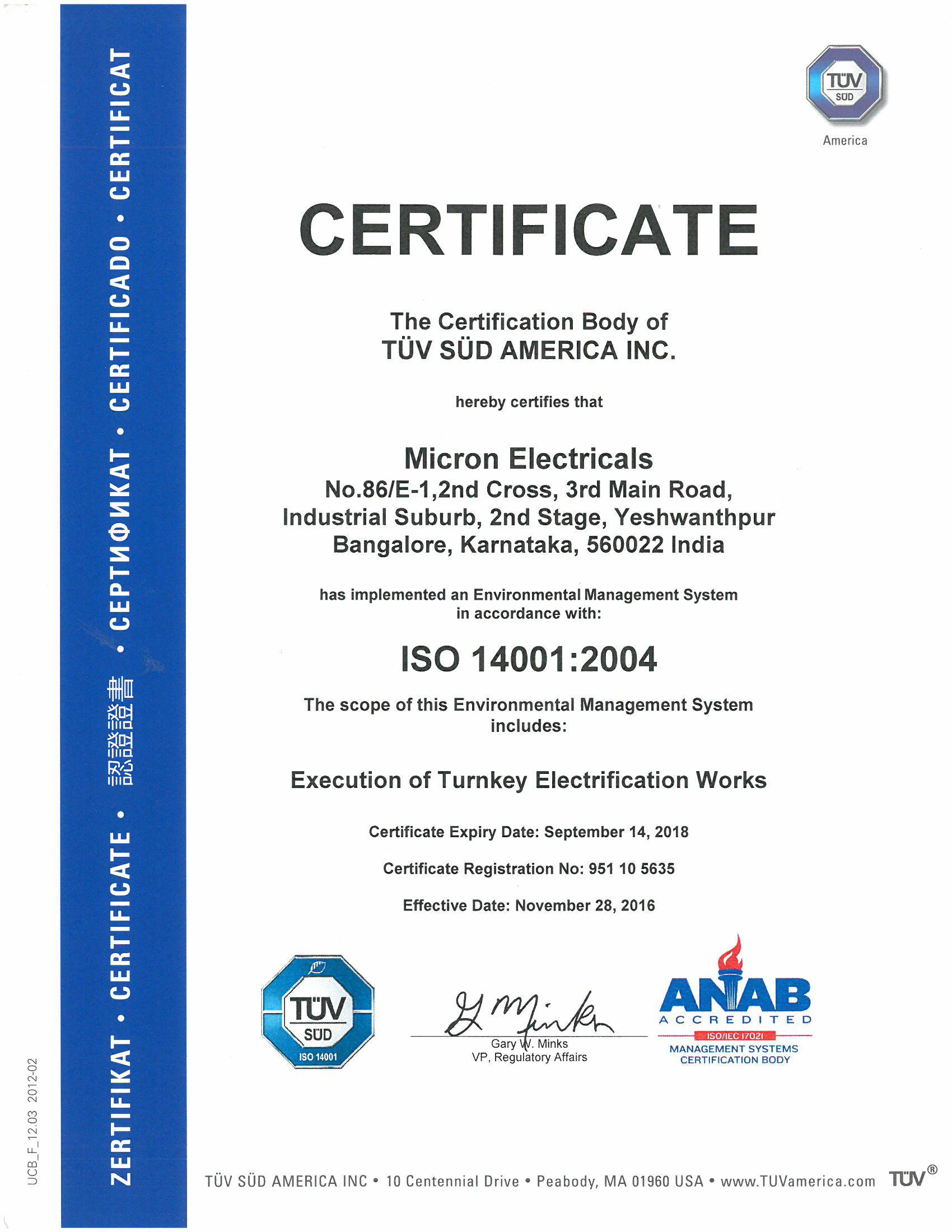 certificates – Micron Electricals