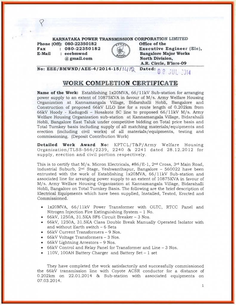 certificates – Micron Electricals (India) Pvt. Ltd.