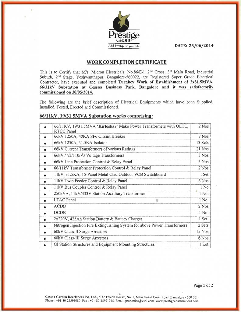 certificates – Micron Electricals (India) Pvt. Ltd.