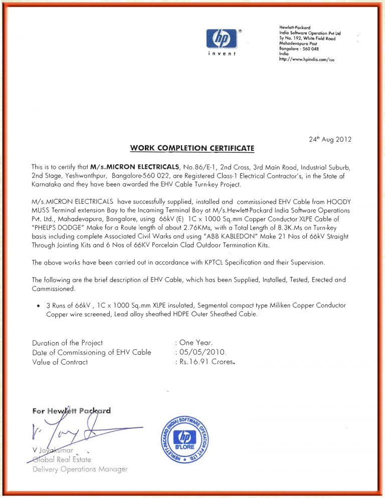 certificates – Micron Electricals (India) Pvt. Ltd.