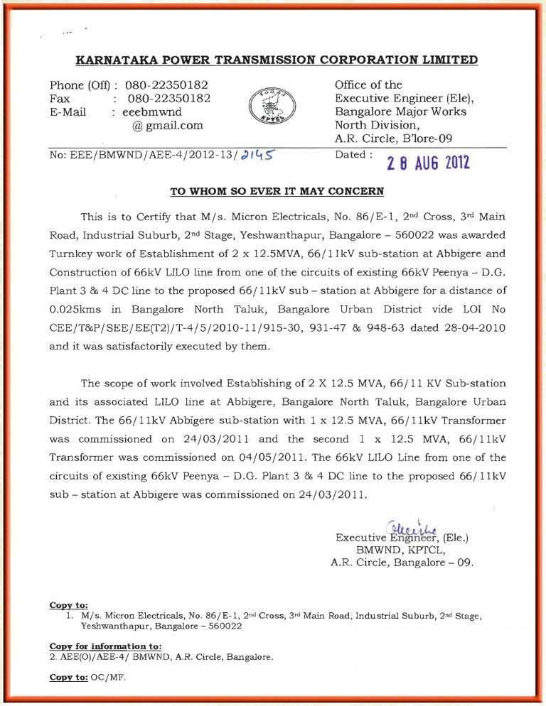 certificates – Micron Electricals (India) Pvt. Ltd.