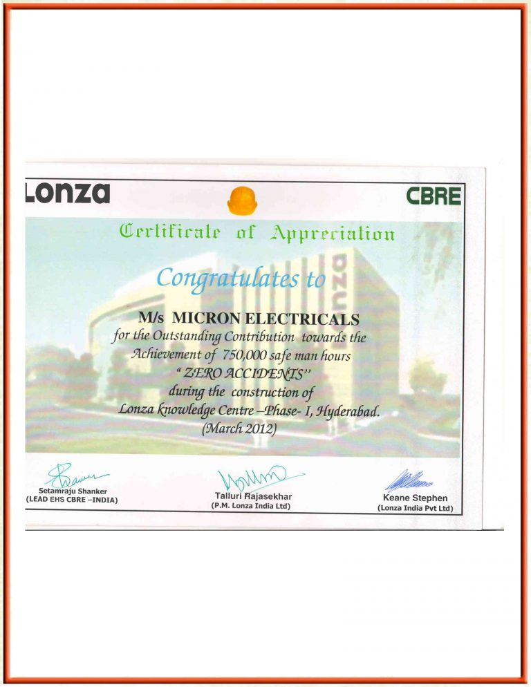 certificates – Micron Electricals (India) Pvt. Ltd.