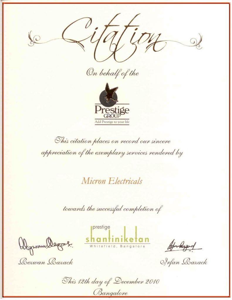 certificates – Micron Electricals (India) Pvt. Ltd.