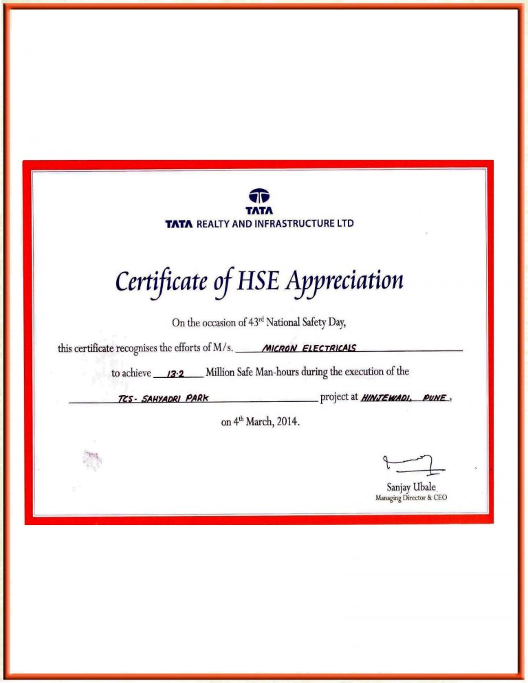 certificates – Micron Electricals (India) Pvt. Ltd.