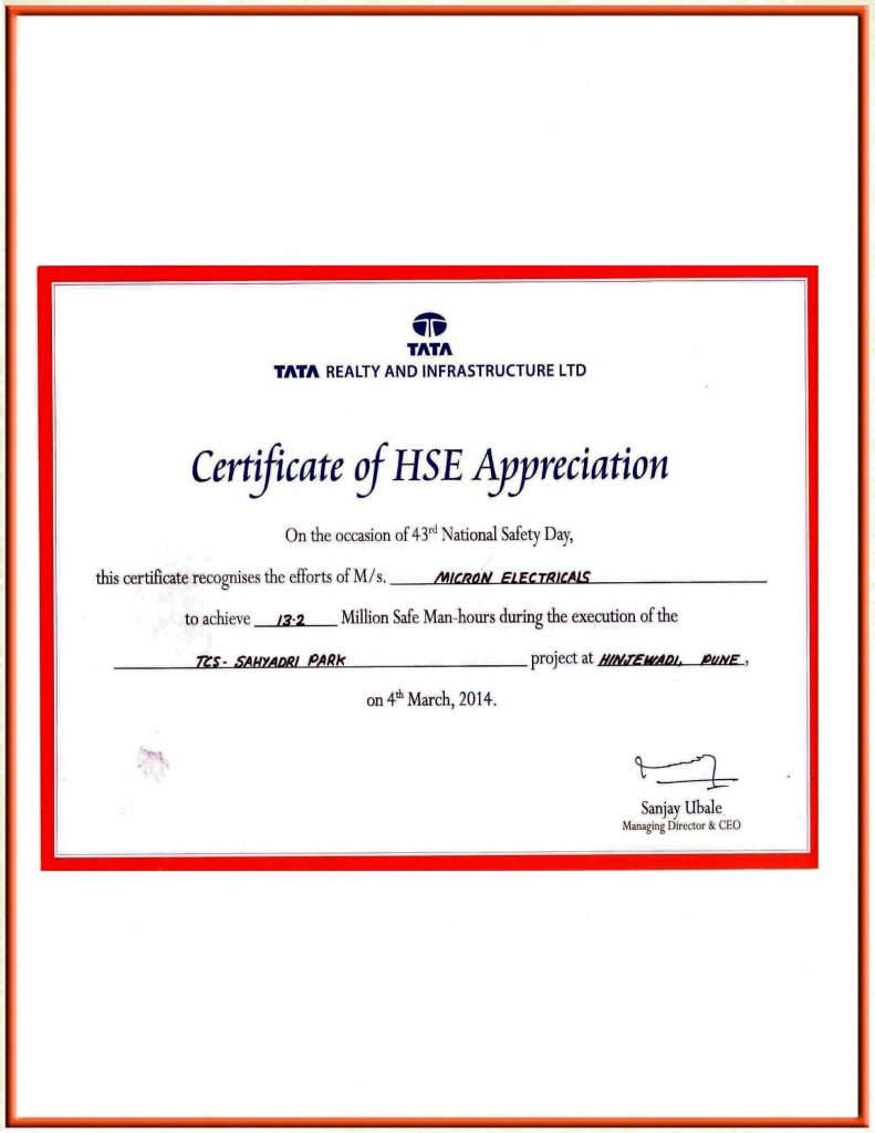 certificates – Micron Electricals (India) Pvt. Ltd.