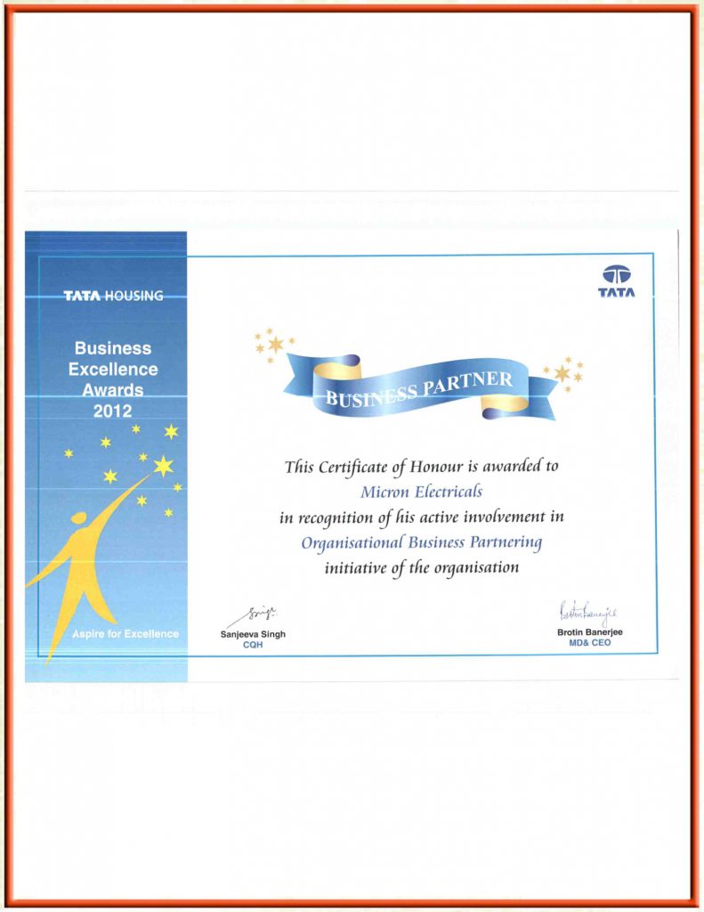 certificates – Micron Electricals (India) Pvt. Ltd.