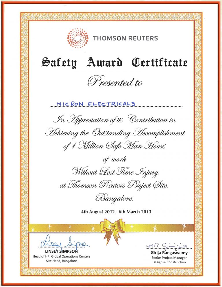 certificates – Micron Electricals (India) Pvt. Ltd.
